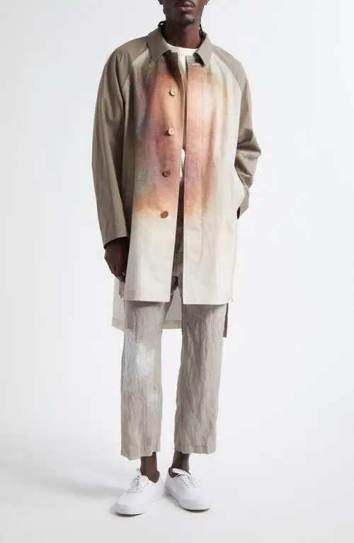 Undercoverism Robert Bosisio Printed Raglan Sleeve Coat In Grey
